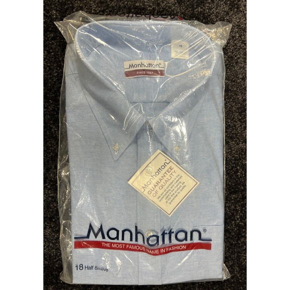 Manhattan | Shirts | Vtg Nos 9s Manhattan Dress Casual Shirt Men 8 Half ...